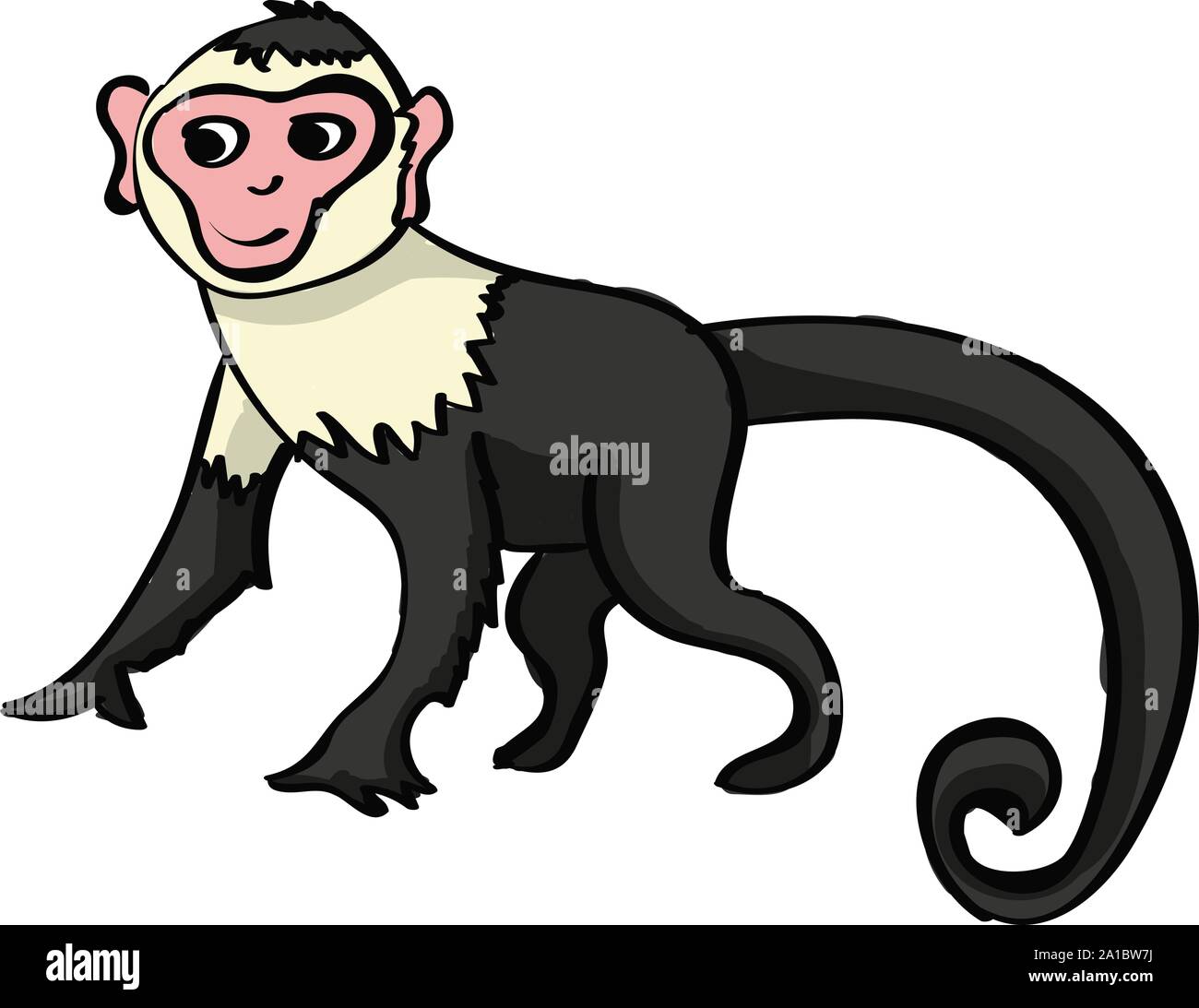 Cute monkey, illustration, vector on white background Stock Vector ...