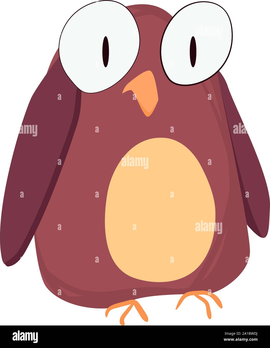 Fat owl, illustration, vector on white background Stock Vector Image ...
