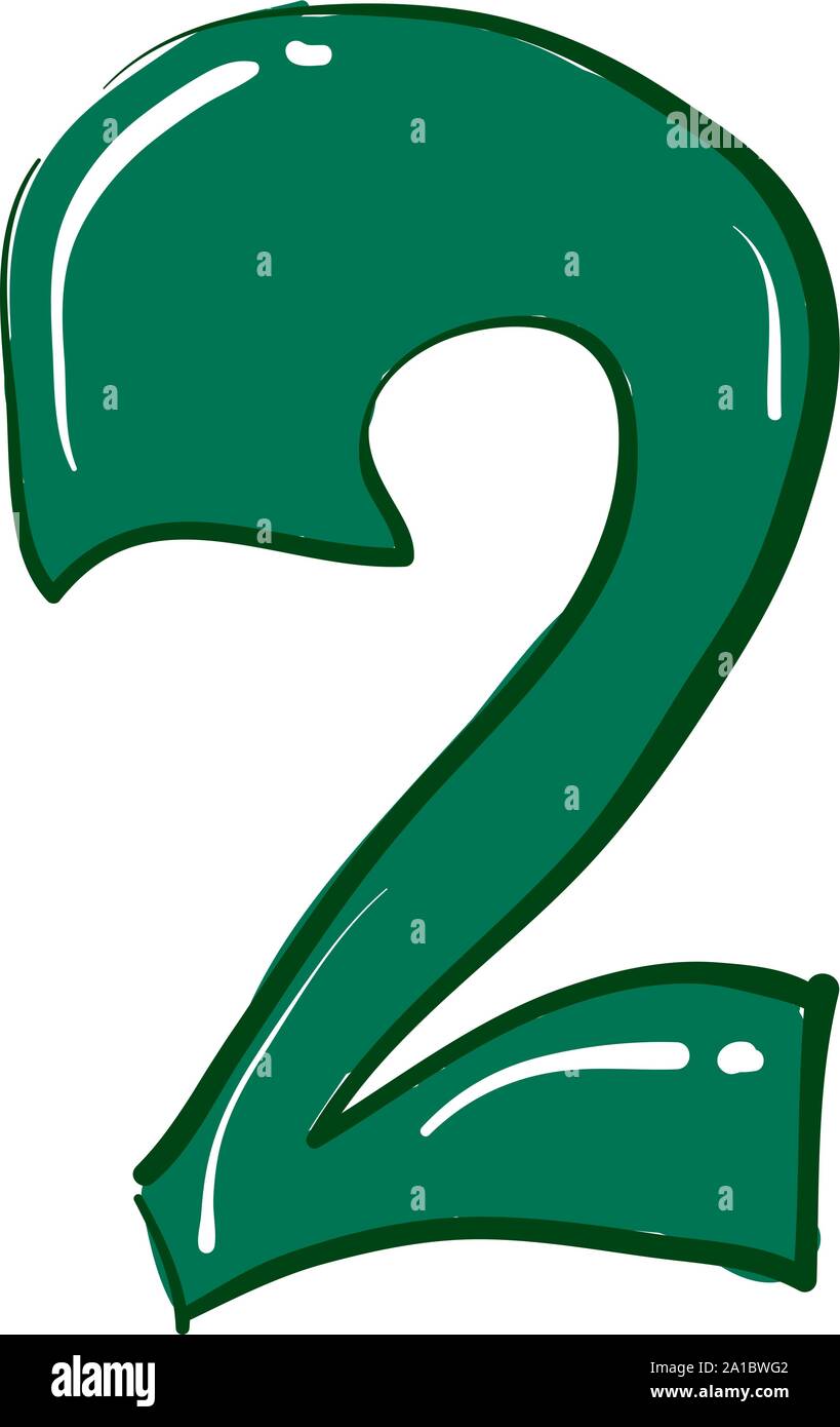 Number 2, illustration, vector on white background Stock Vector Image ...