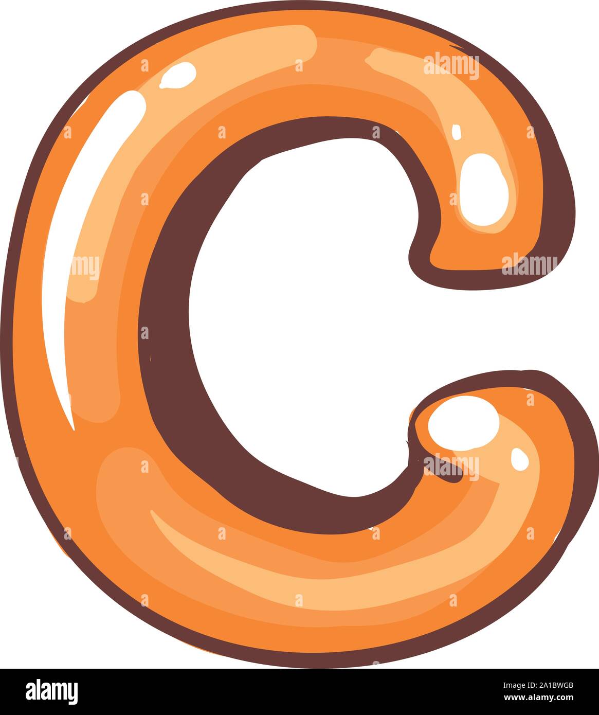 Letter C, illustration, vector on white background Stock Vector Image ...