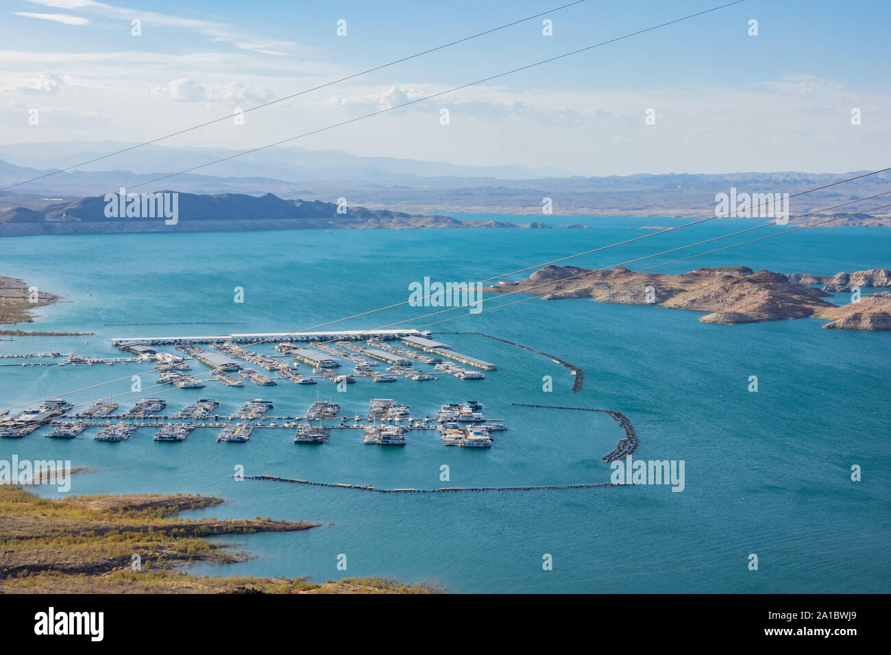 Beautiful landscape around Lake Mead Lakeview Overlook at Nevada Stock ...