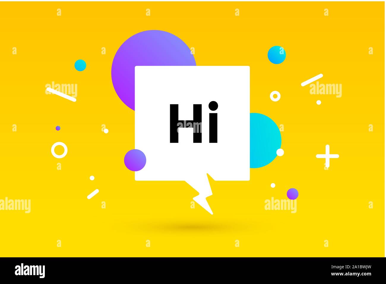 Hi. Banner, speech bubble, poster and sticker concept Stock Vector ...