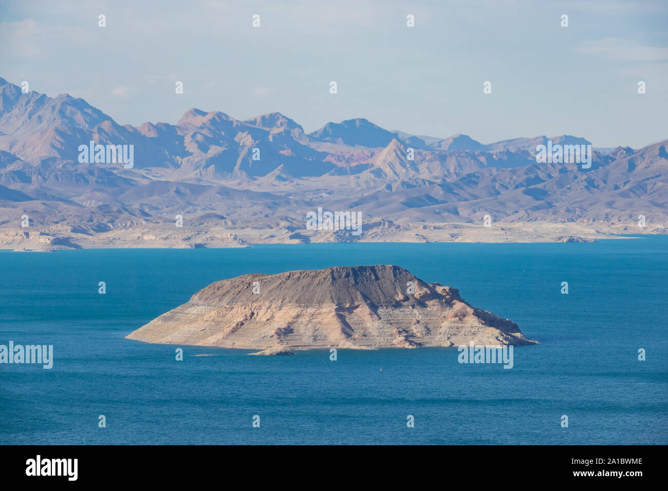 Beautiful landscape around Lake Mead Lakeview Overlook at Nevada Stock ...