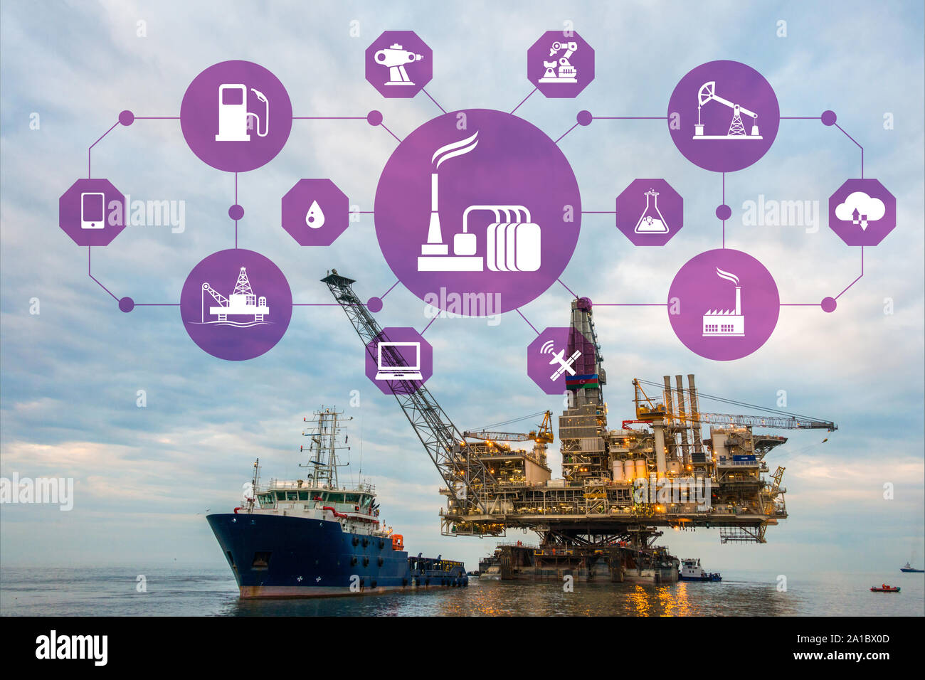 The concept of automation in oil and gas industry Stock Photo - Alamy