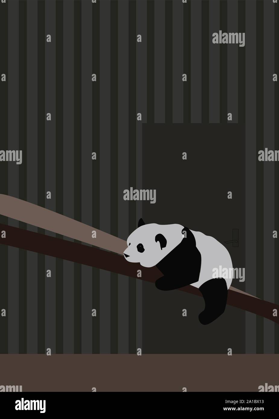 Panda sleeping, illustration, vector on white background Stock Vector ...