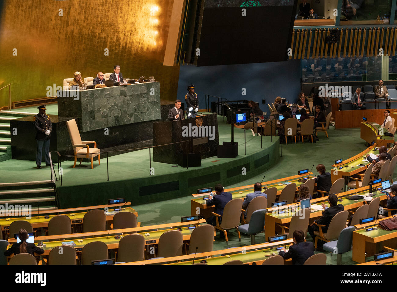 New York, N Y - September 25, 2019: President of Ukraine Volodymyr ...