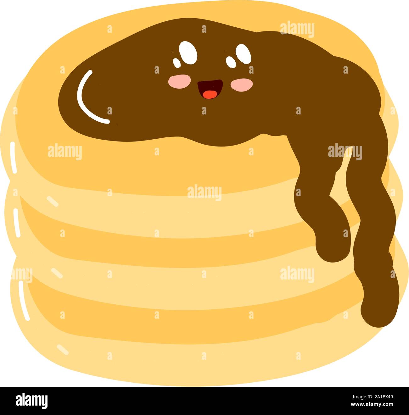 Cute pancake, illustration, vector on white background Stock Vector ...