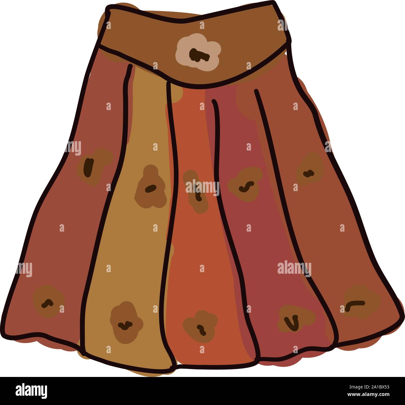 Woman skirt, illustration, vector on white background Stock Vector ...