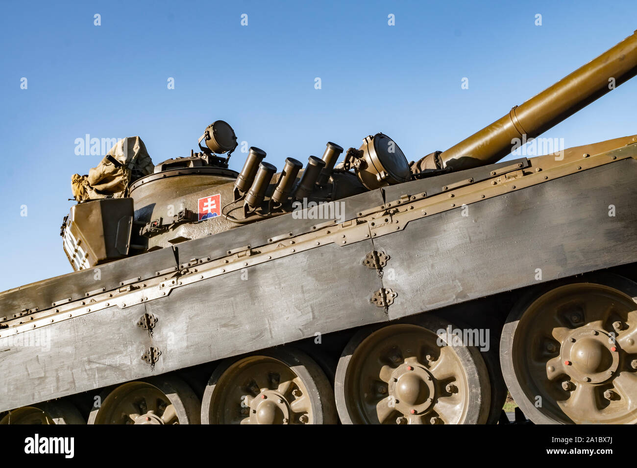 Slovak tank T-72 during the historical staging of "Karpaty 1944" in ...