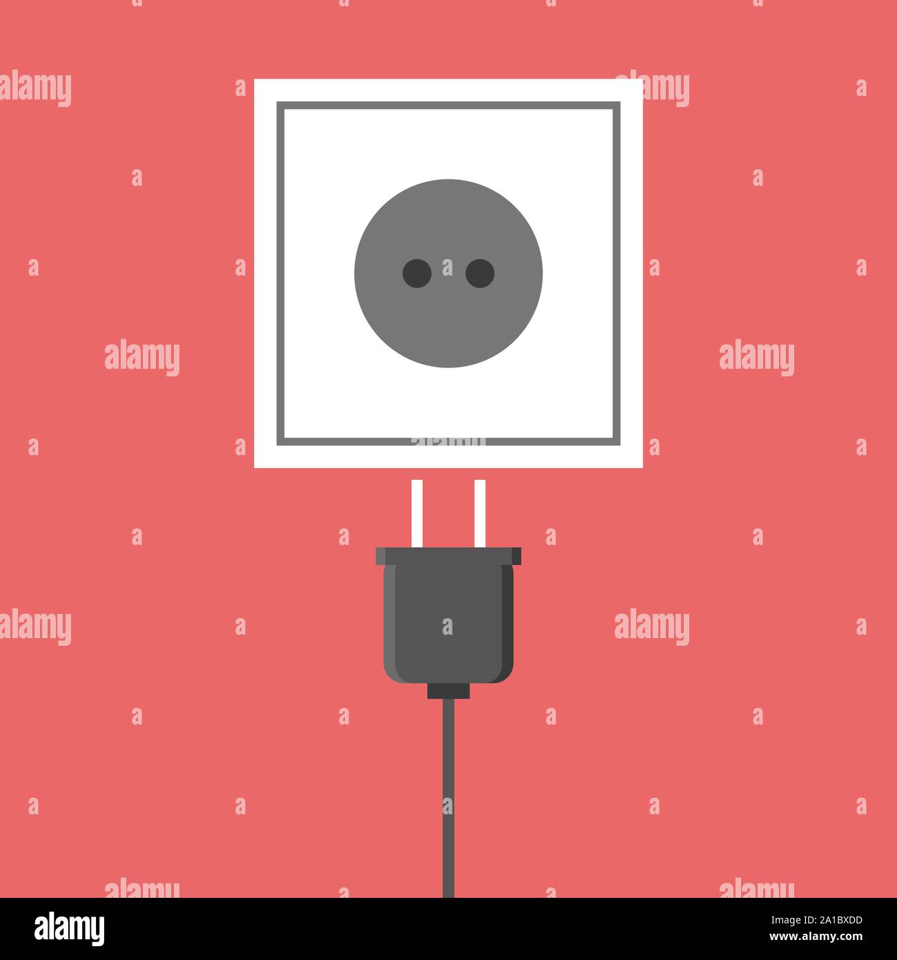 Plug in wall, illustration, vector on white background Stock Vector ...