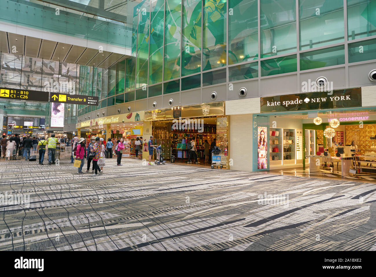 SINGAPORE - CIRCA APRIL, 2019: interior shot of Singapore Changi ...