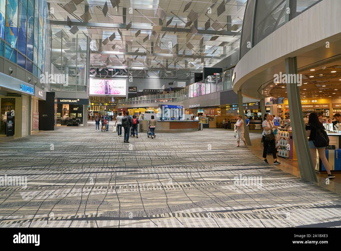 SINGAPORE - CIRCA APRIL, 2019: interior shot of Singapore Changi ...