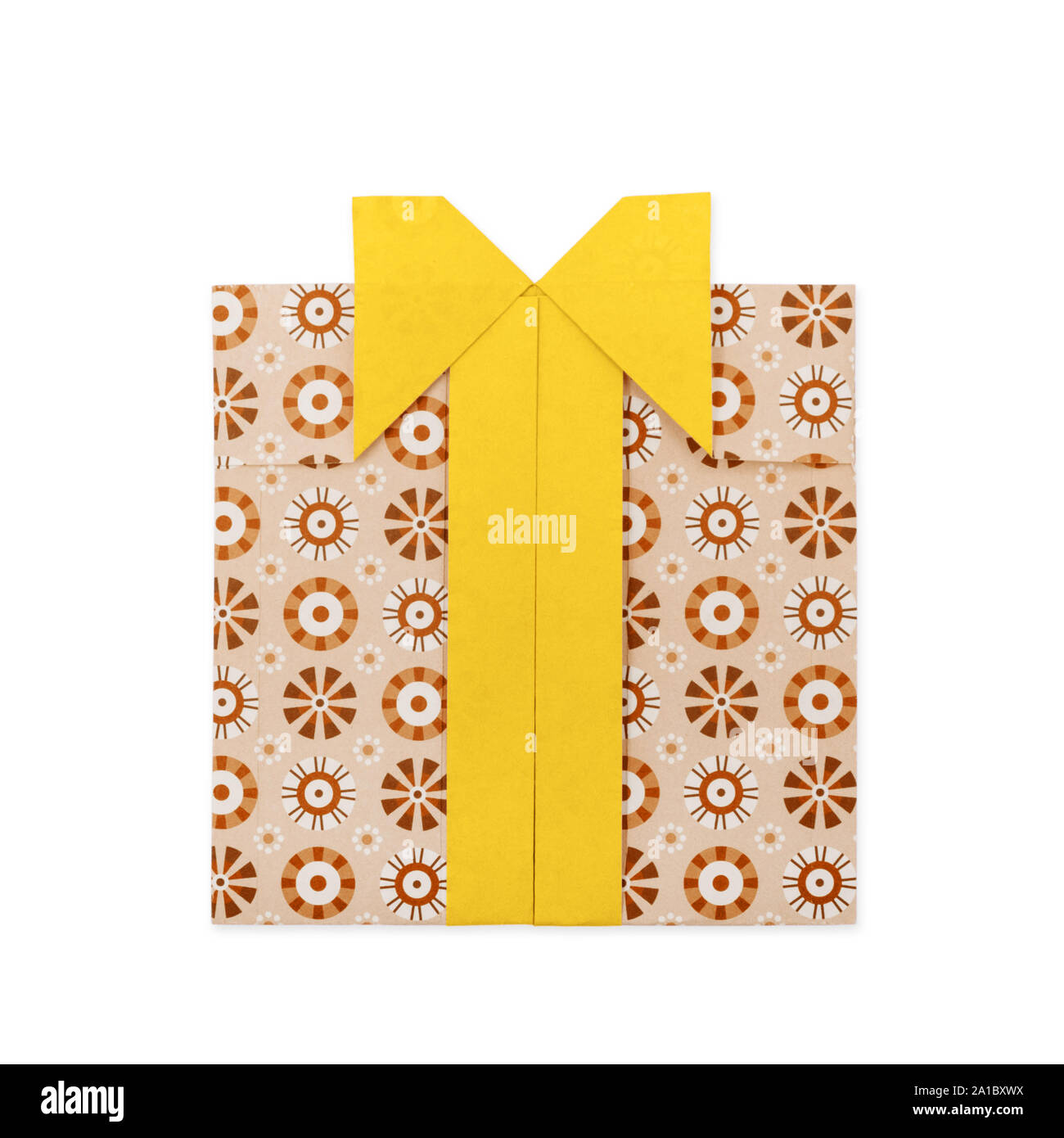 Origami paper present box Stock Photo - Alamy