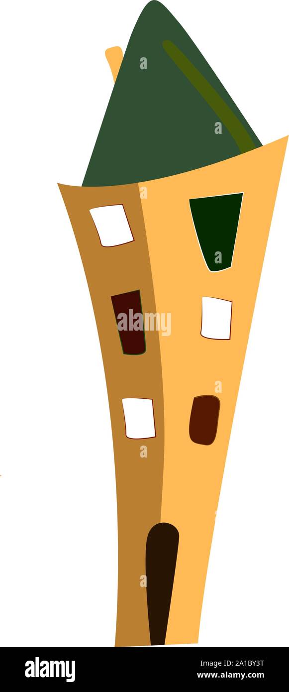 Yellow buidling, illustration, vector on white background Stock Vector ...