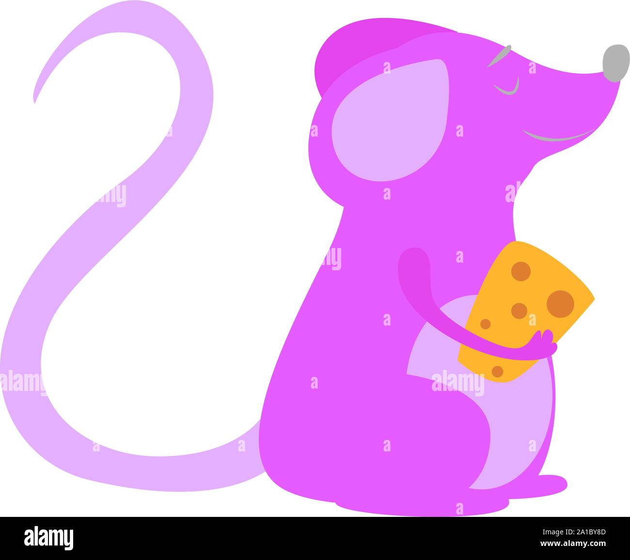 Pink mouse, illustration, vector on white background Stock Vector Image ...