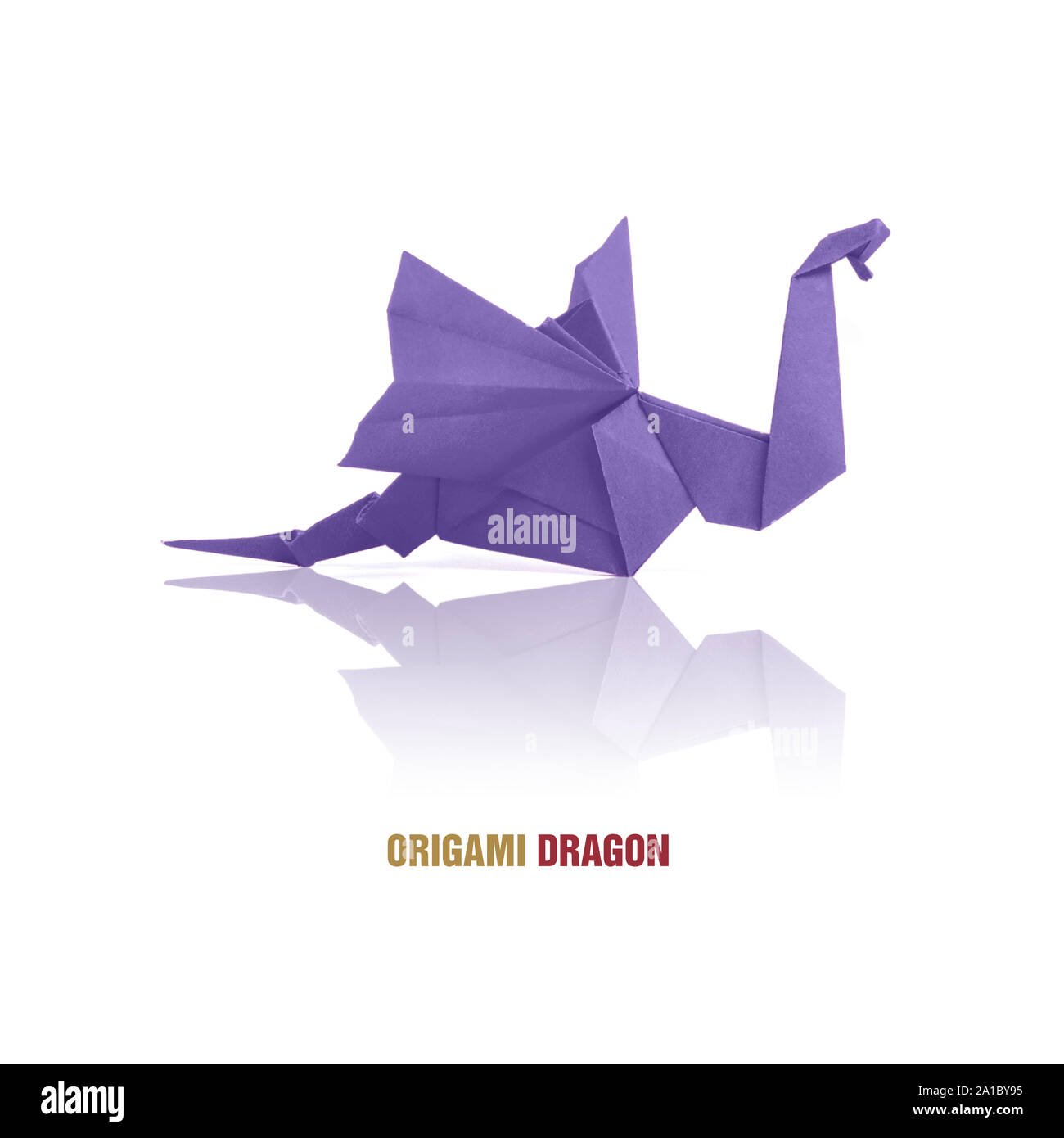 Origami violet paper dragon Stock Photo - Alamy