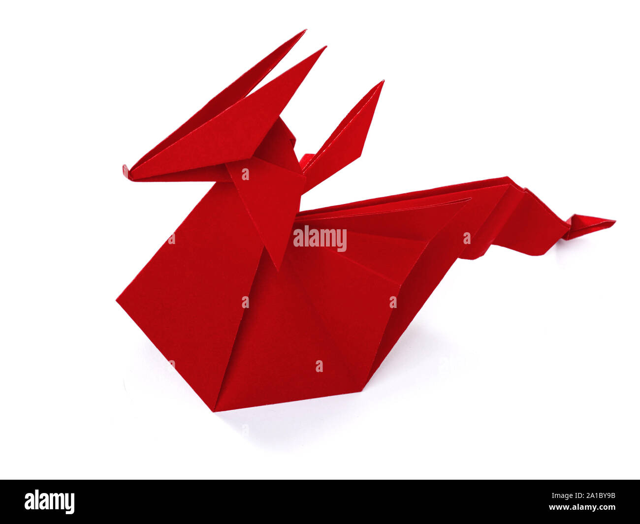 Origami red paper dragon Stock Photo - Alamy