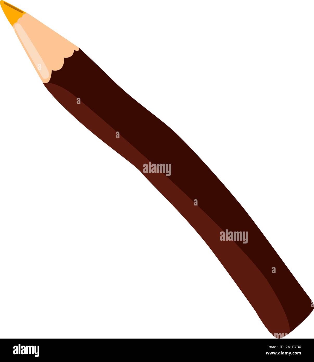 Brown pencil, illustration, vector on white background Stock Vector ...