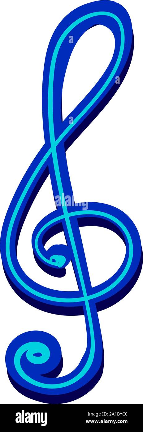 Blue music note, illustration, vector on white background Stock Vector ...