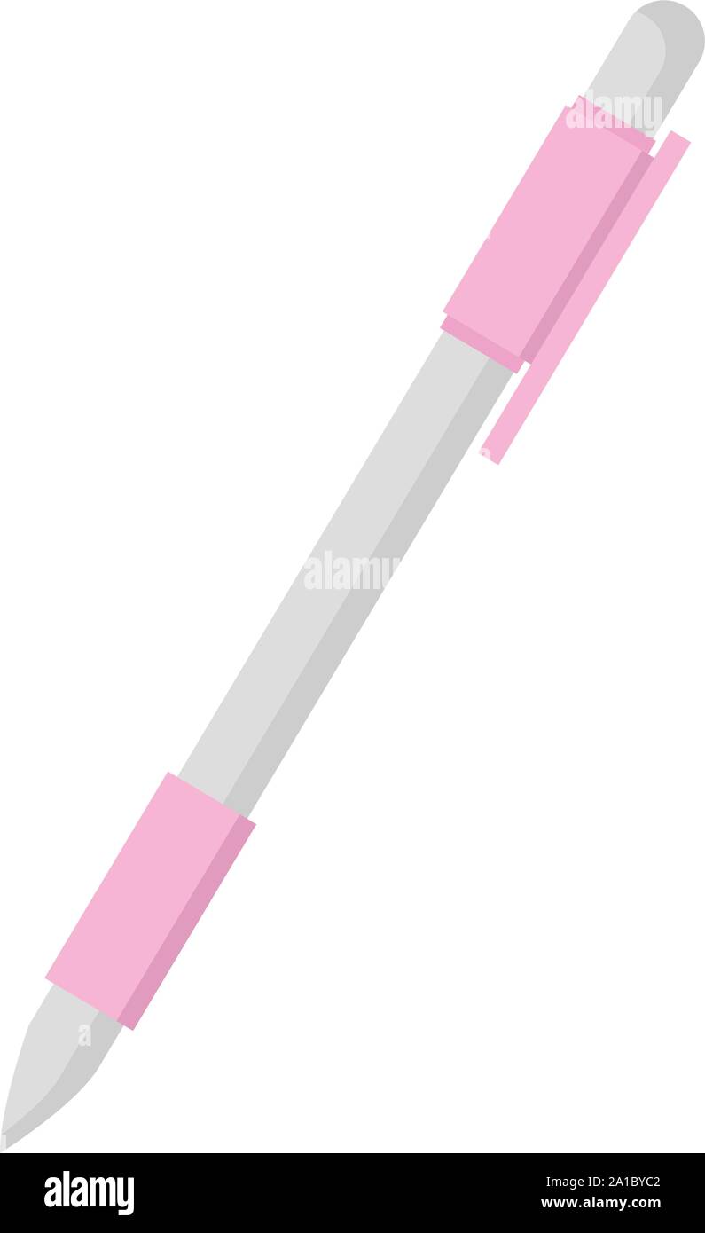 Pink pen, illustration, vector on white background Stock Vector Image ...