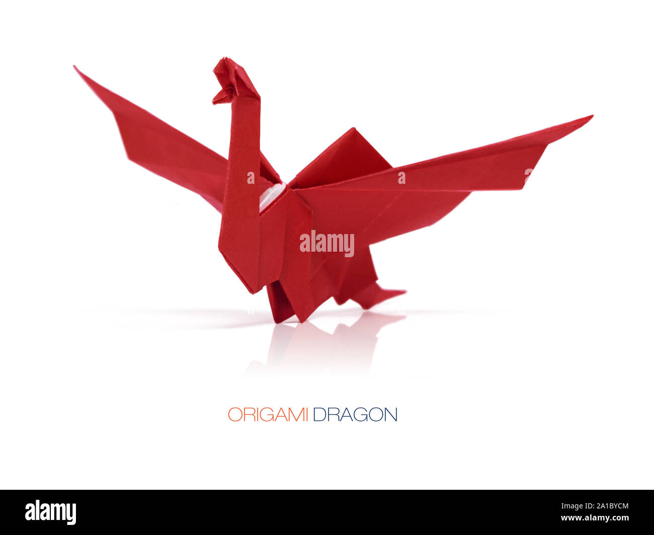 Origami red paper dragon Stock Photo - Alamy