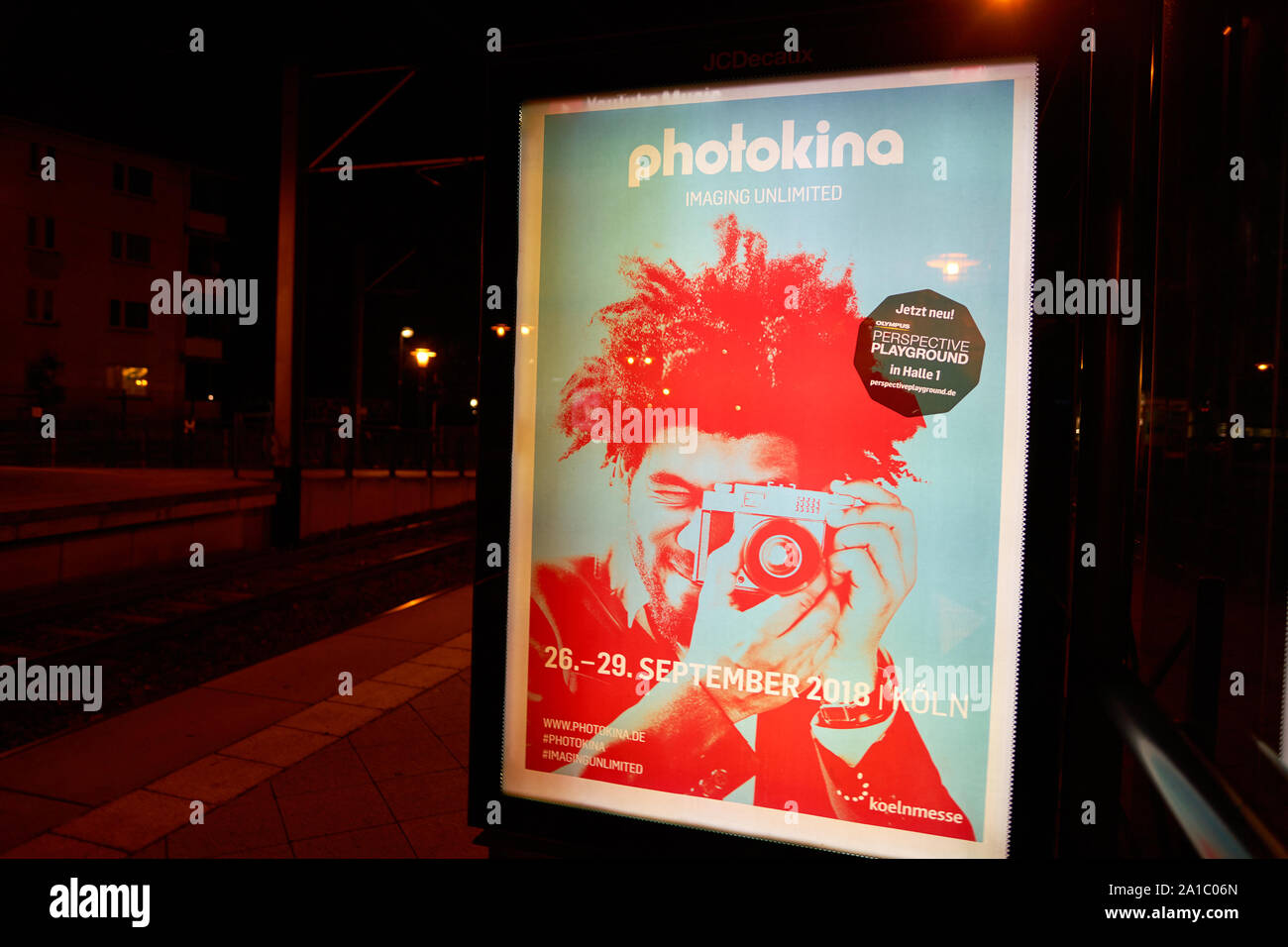 COLOGNE, GERMANY - CIRCA SEPTEMBER, 2018: an advertisement poster seen ...