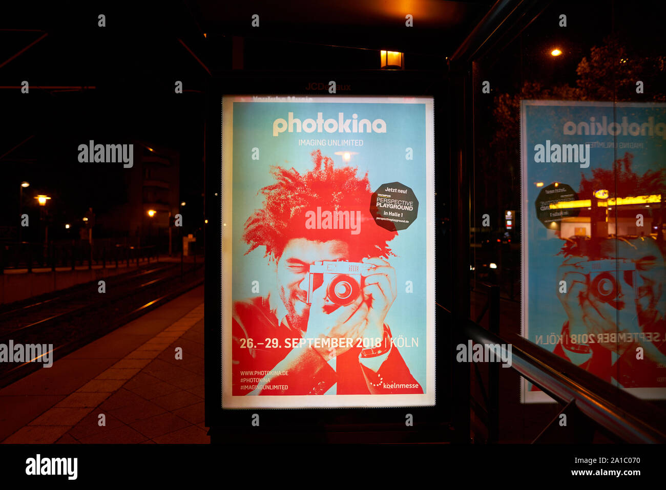 COLOGNE, GERMANY - CIRCA SEPTEMBER, 2018: an advertisement poster seen ...