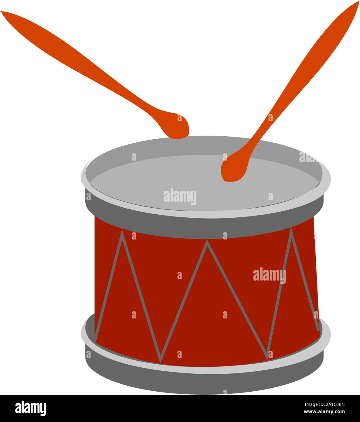 Red drum, illustration, vector on white background Stock Vector Image ...