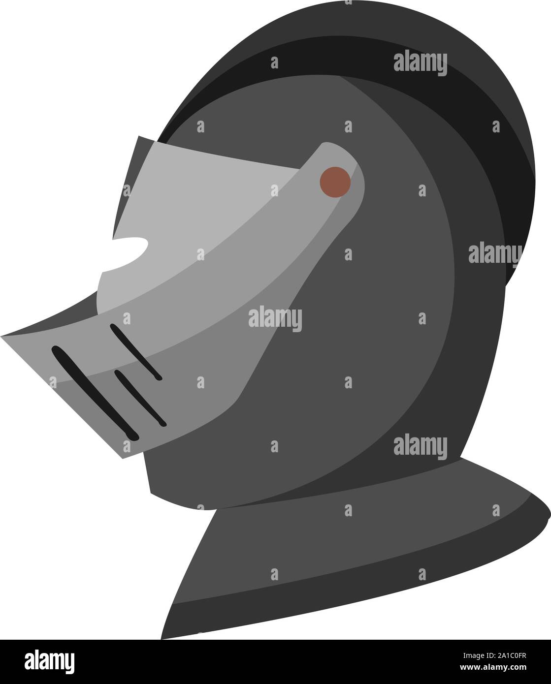 Knight helmet, illustration, vector on white background Stock Vector ...