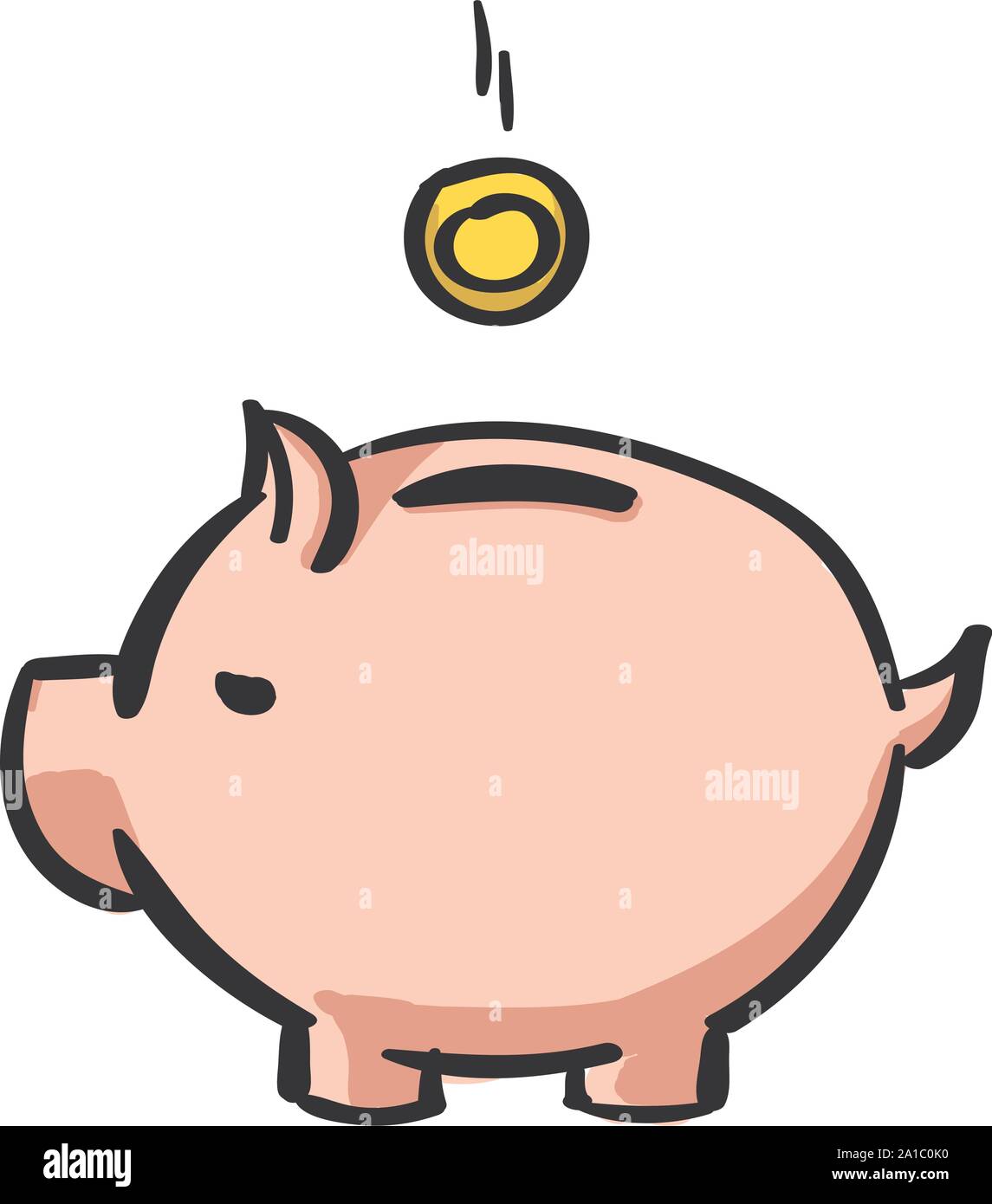 Piggy bank saving coin set Stock Vector Images - Alamy