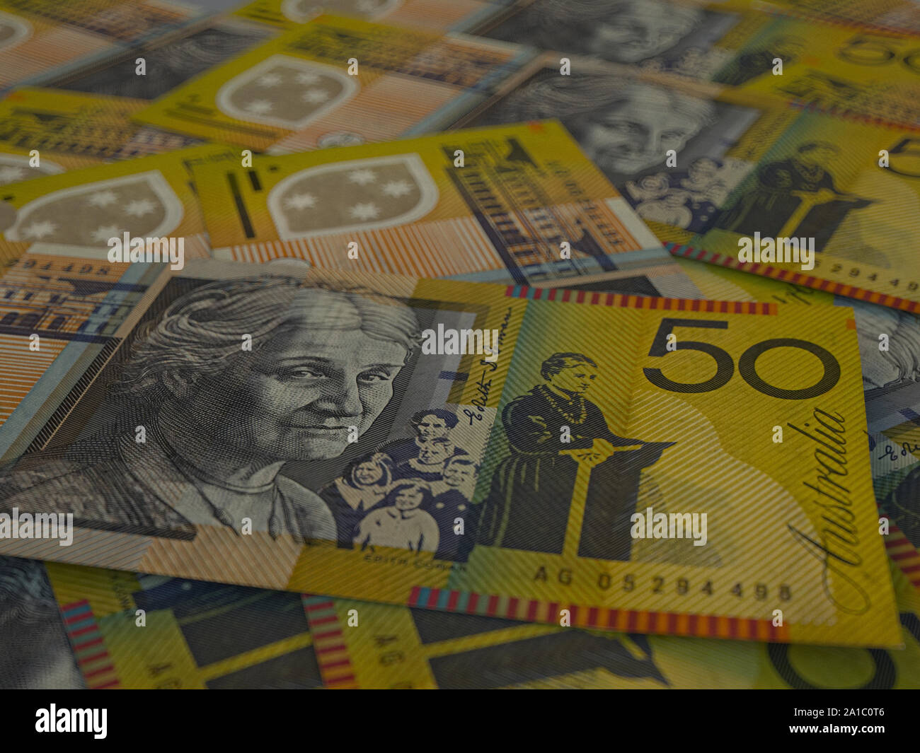 50 dollar note australian stack hi-res stock photography and images - Alamy