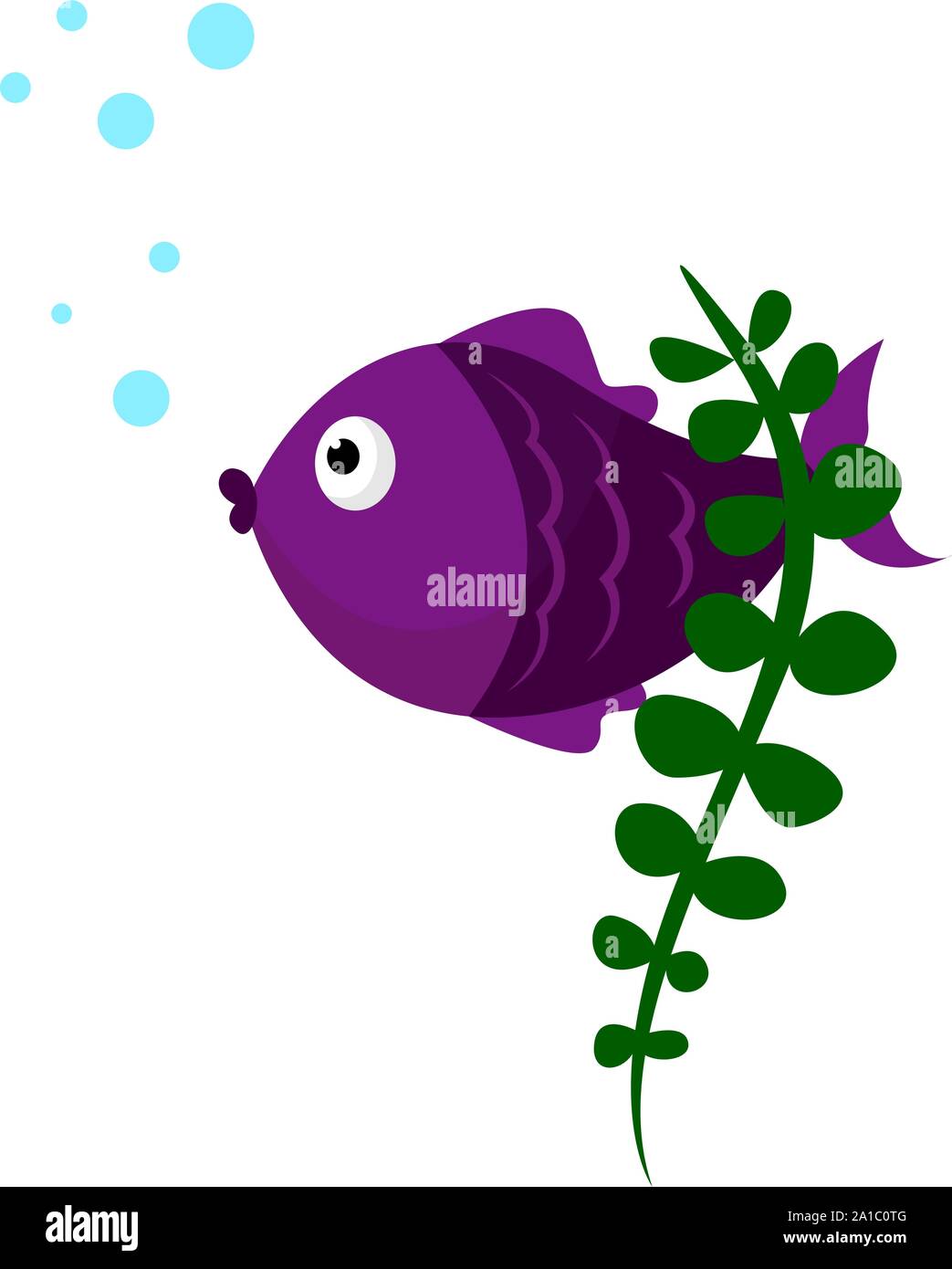 Lilac fish, illustration, vector on white background Stock Vector Image ...