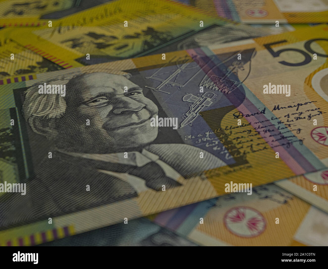 50 dollar note australian stack hi-res stock photography and images - Alamy