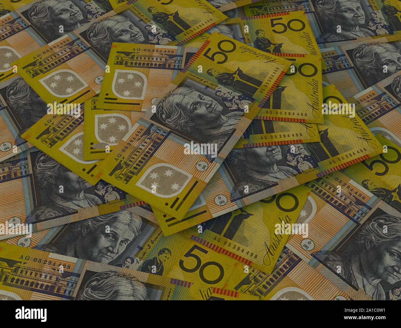 50 dollar note australian stack hi-res stock photography and images - Alamy