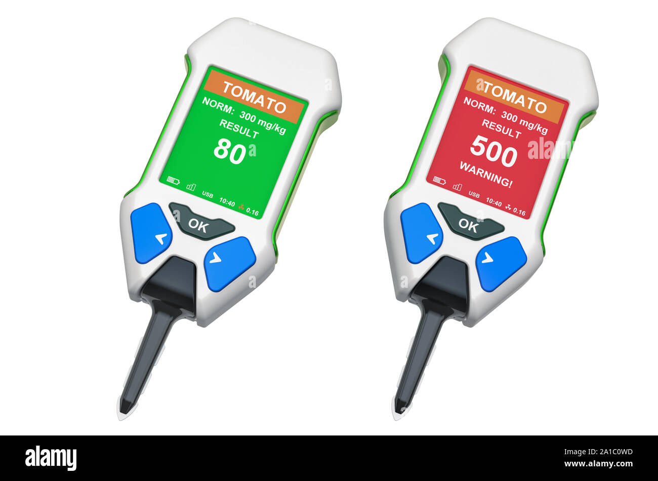 Nitrate Tester for Fruit and Vegetable, 3D rendering isolated on white ...
