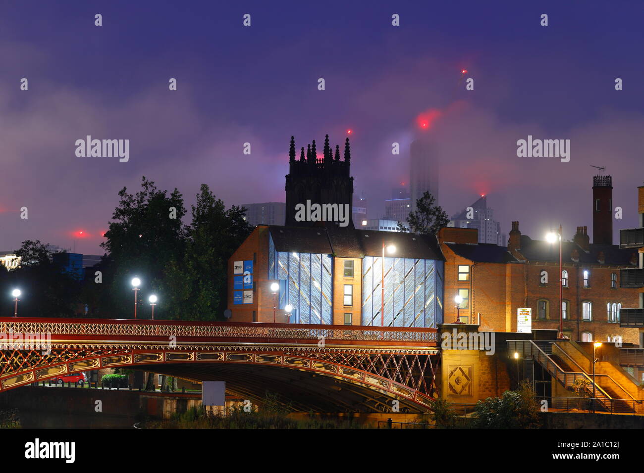 A view of Leeds from Leeds Dock early morning. Altus House is Yorkshire ...