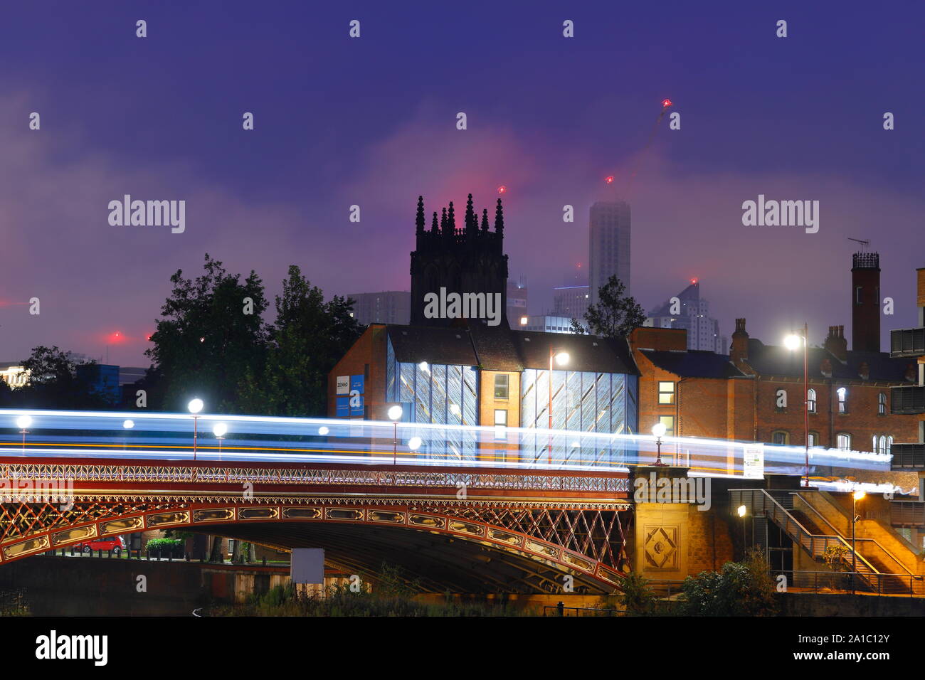 A view of Leeds from Leeds Dock early morning. Altus House is Yorkshire ...
