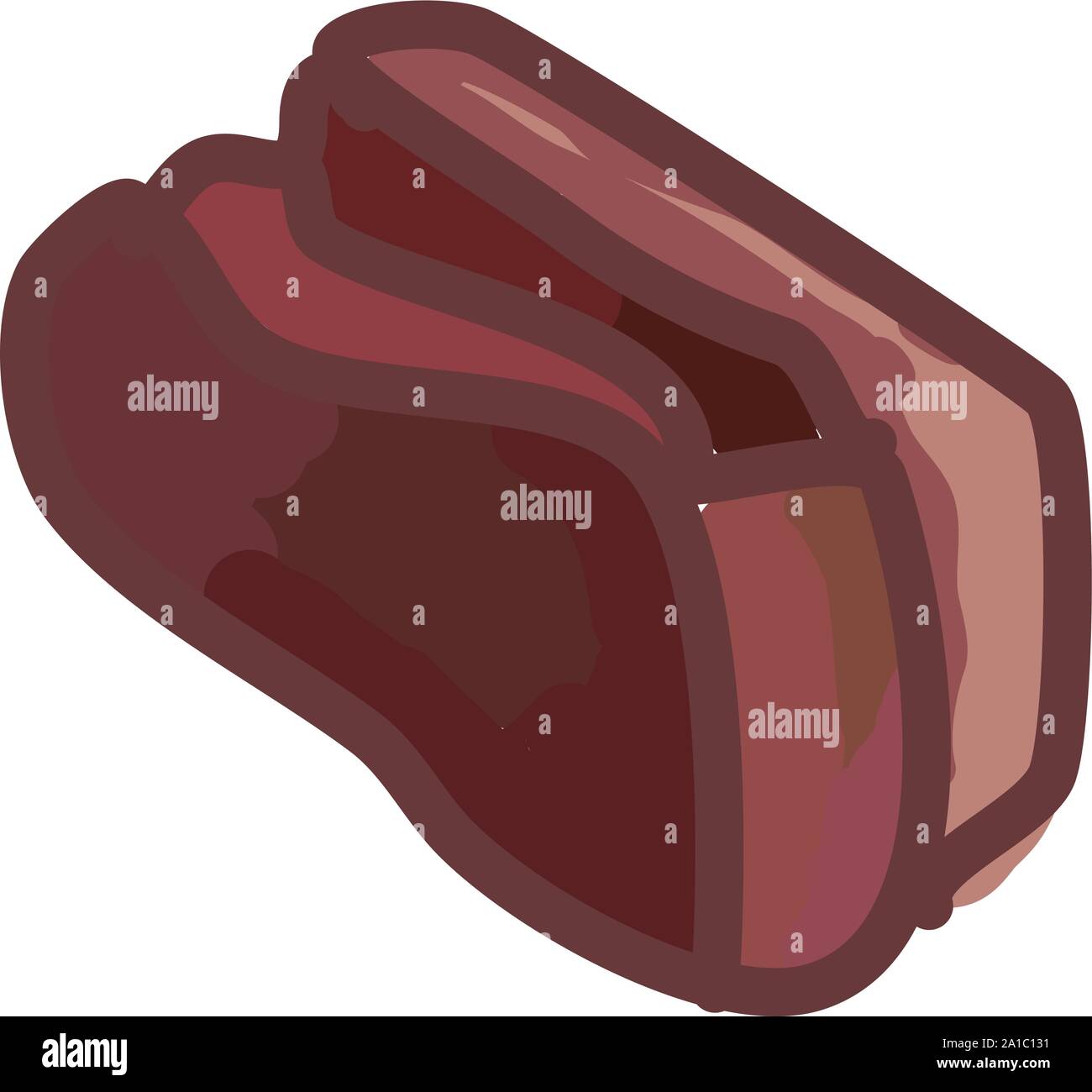 Meat bone, illustration, vector on white background Stock Vector Image ...