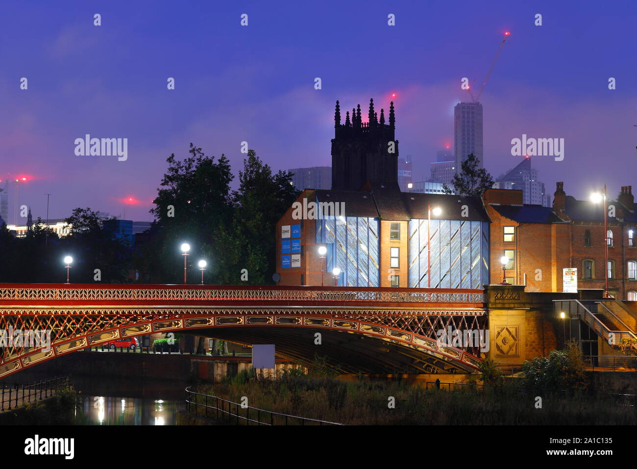 A view of Leeds from Leeds Dock early morning. Altus House is Yorkshire ...