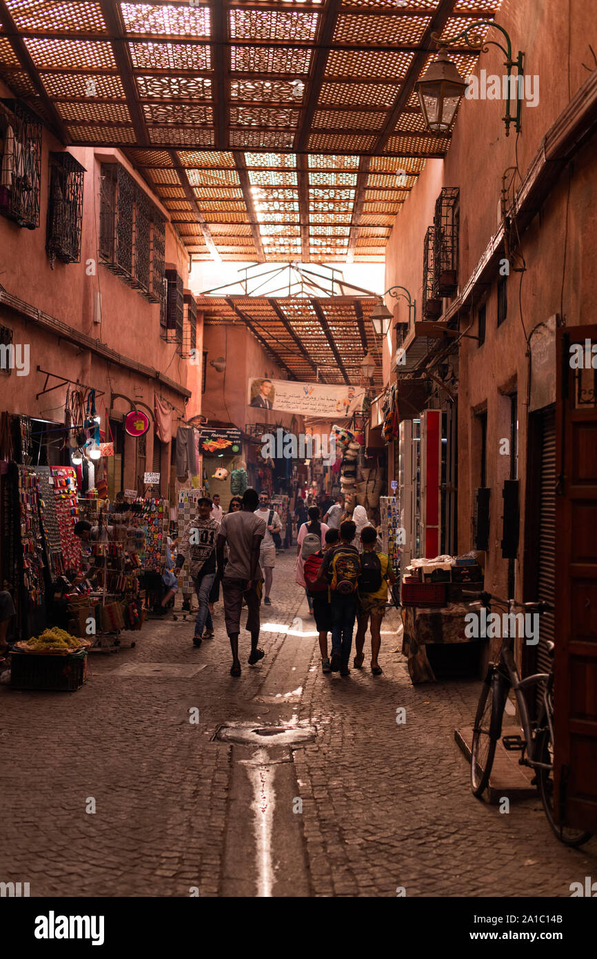 colorful streets of medina, marrakech. morocco Stock Photo - Alamy