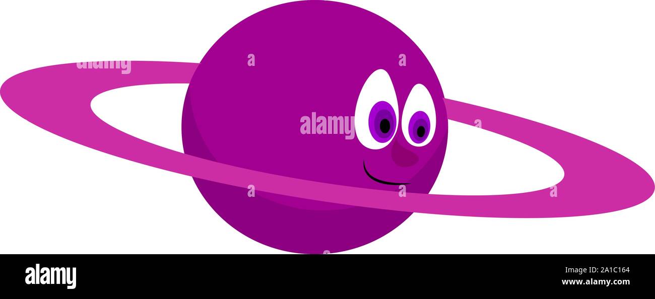 Purple planet, illustration, vector on white background Stock Vector ...