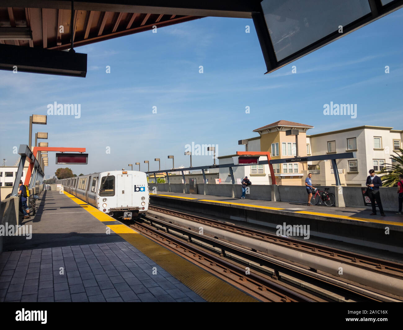 San Francisco, USA - September 10, 2018: Public modern BART train at ...