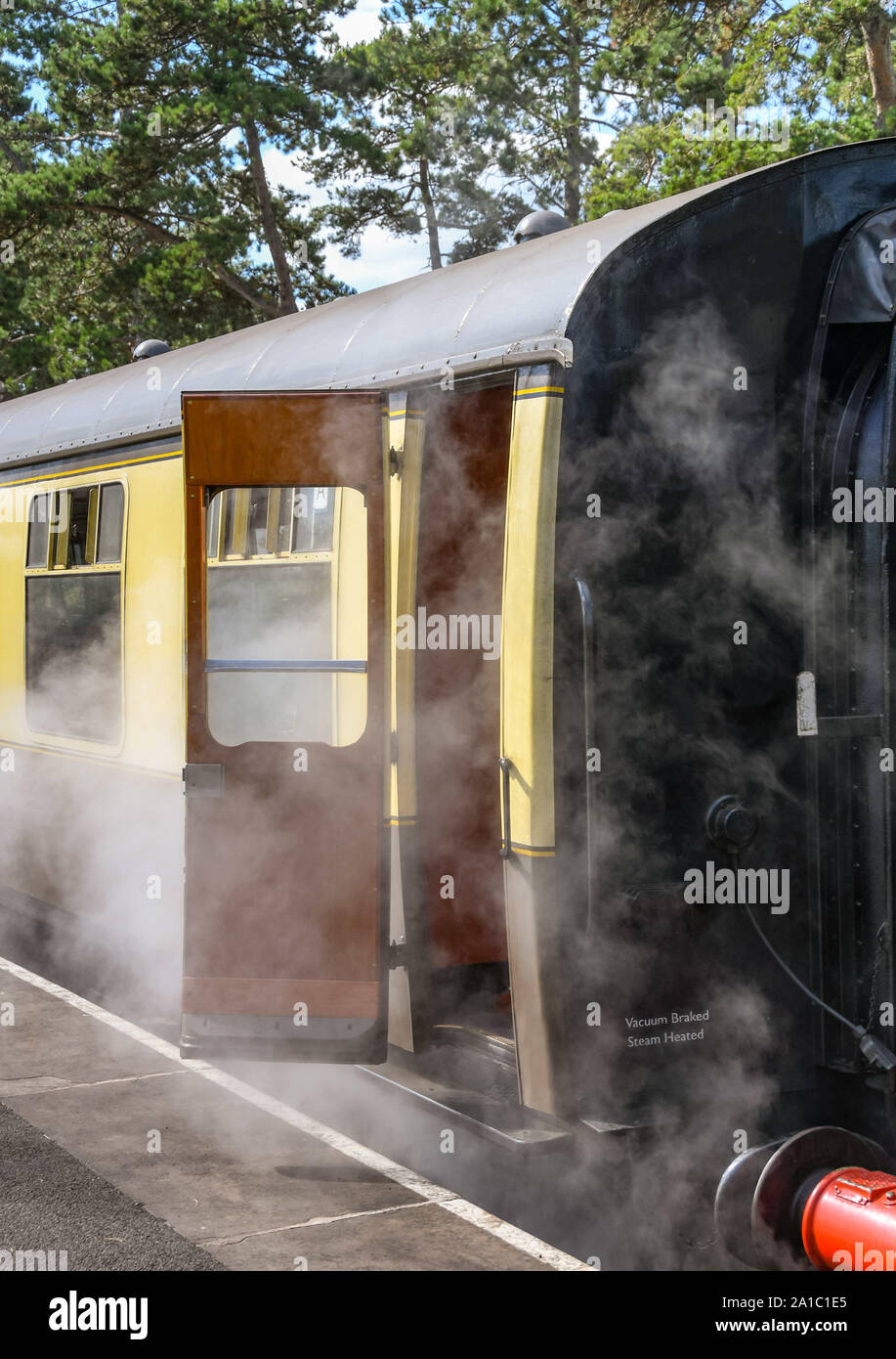 View from steam train carriage hi-res stock photography and images - Alamy