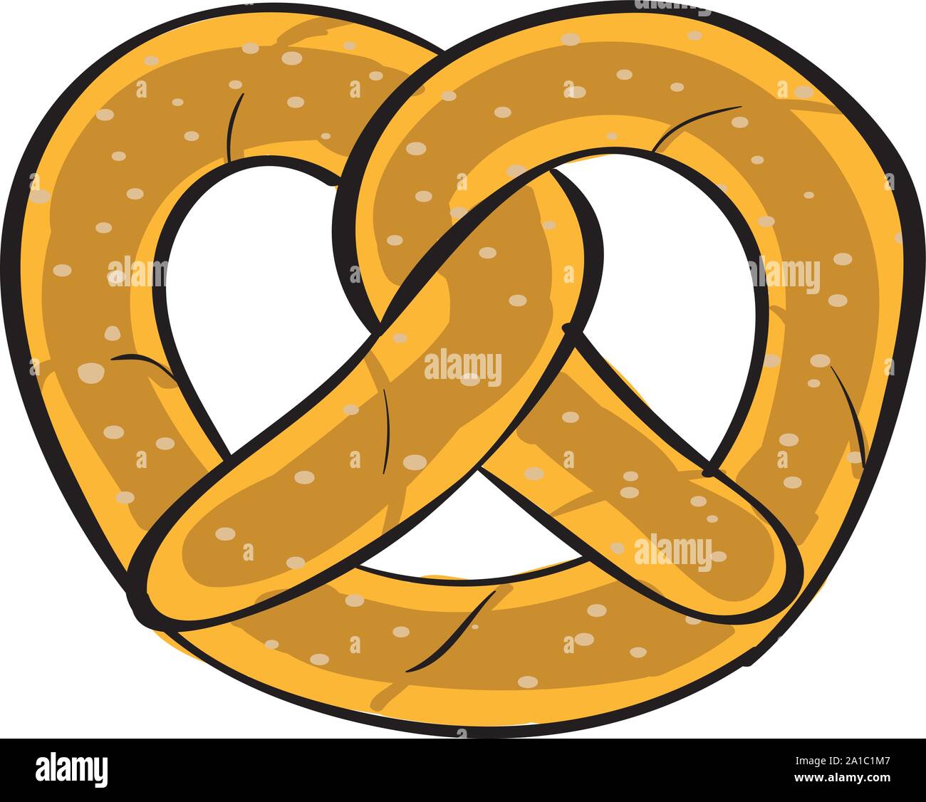 Tasty pretzel on white Stock Vector Images - Alamy