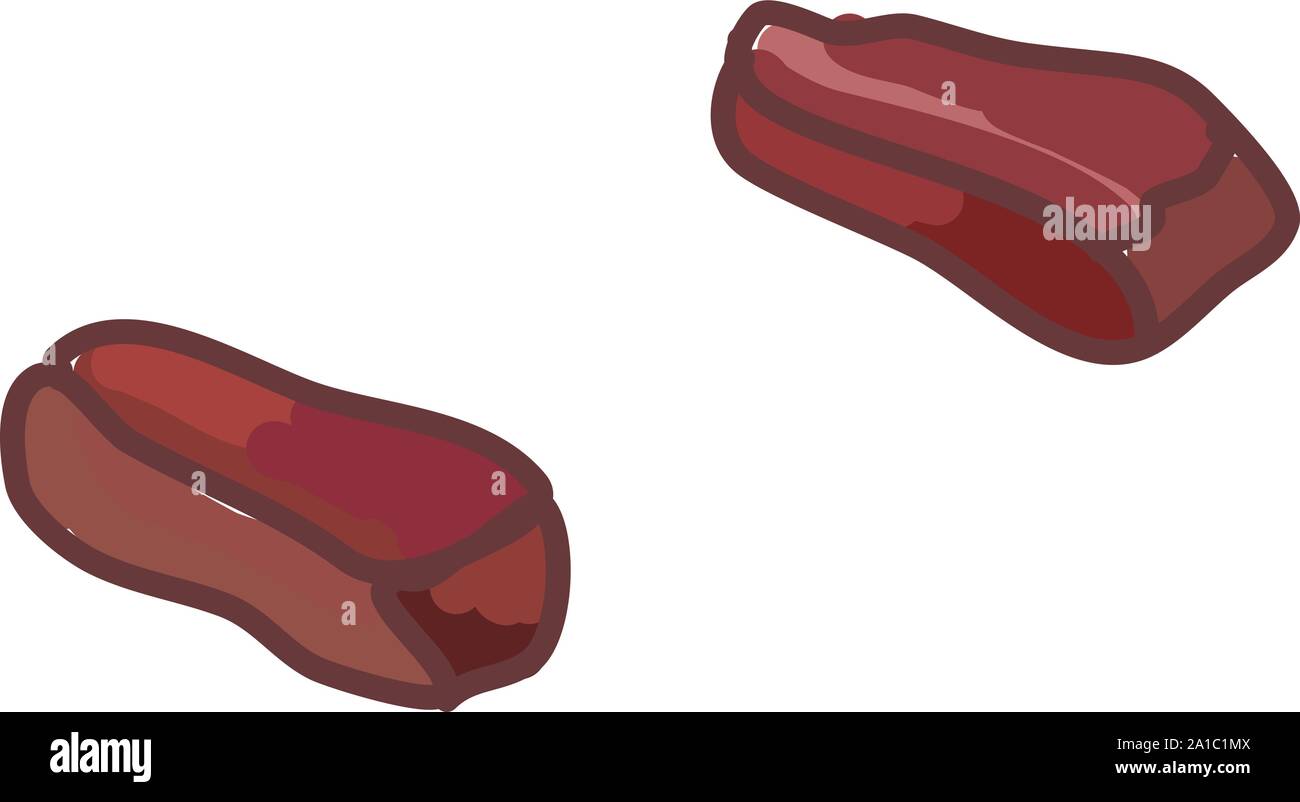 Meat filet, illustration, vector on white background Stock Vector Image ...