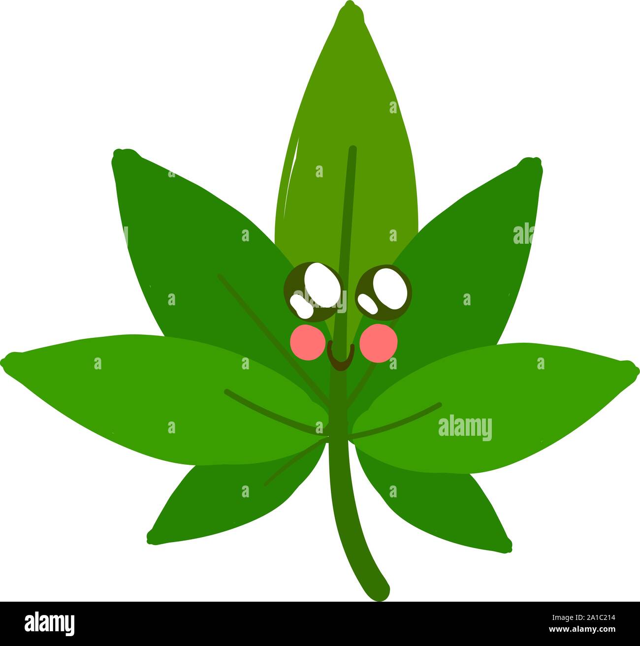 Cute marijuana, illustration, vector on white background Stock Vector ...