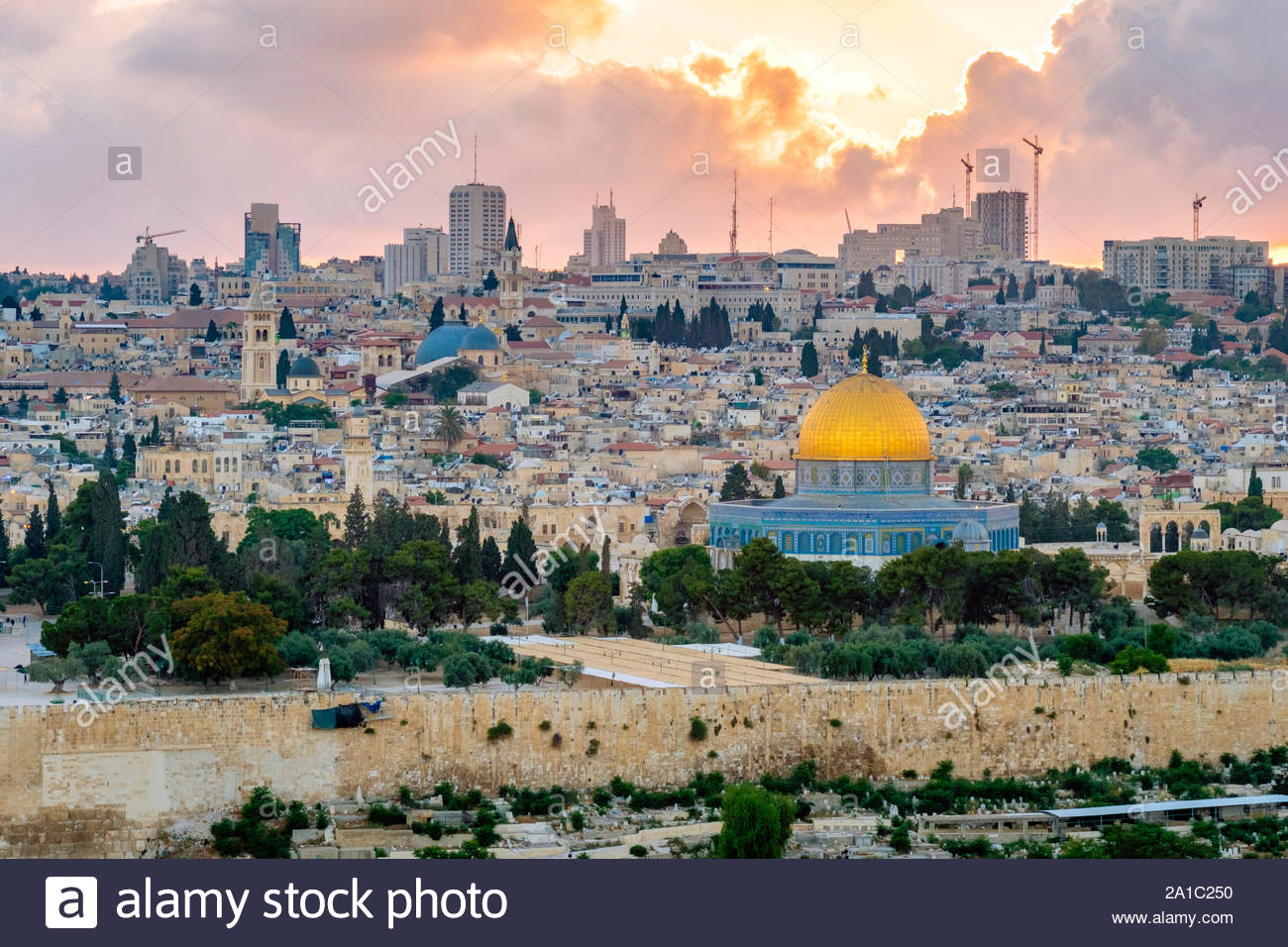 Temple Mount Jerusalem Sunset High Resolution Stock Photography and ...