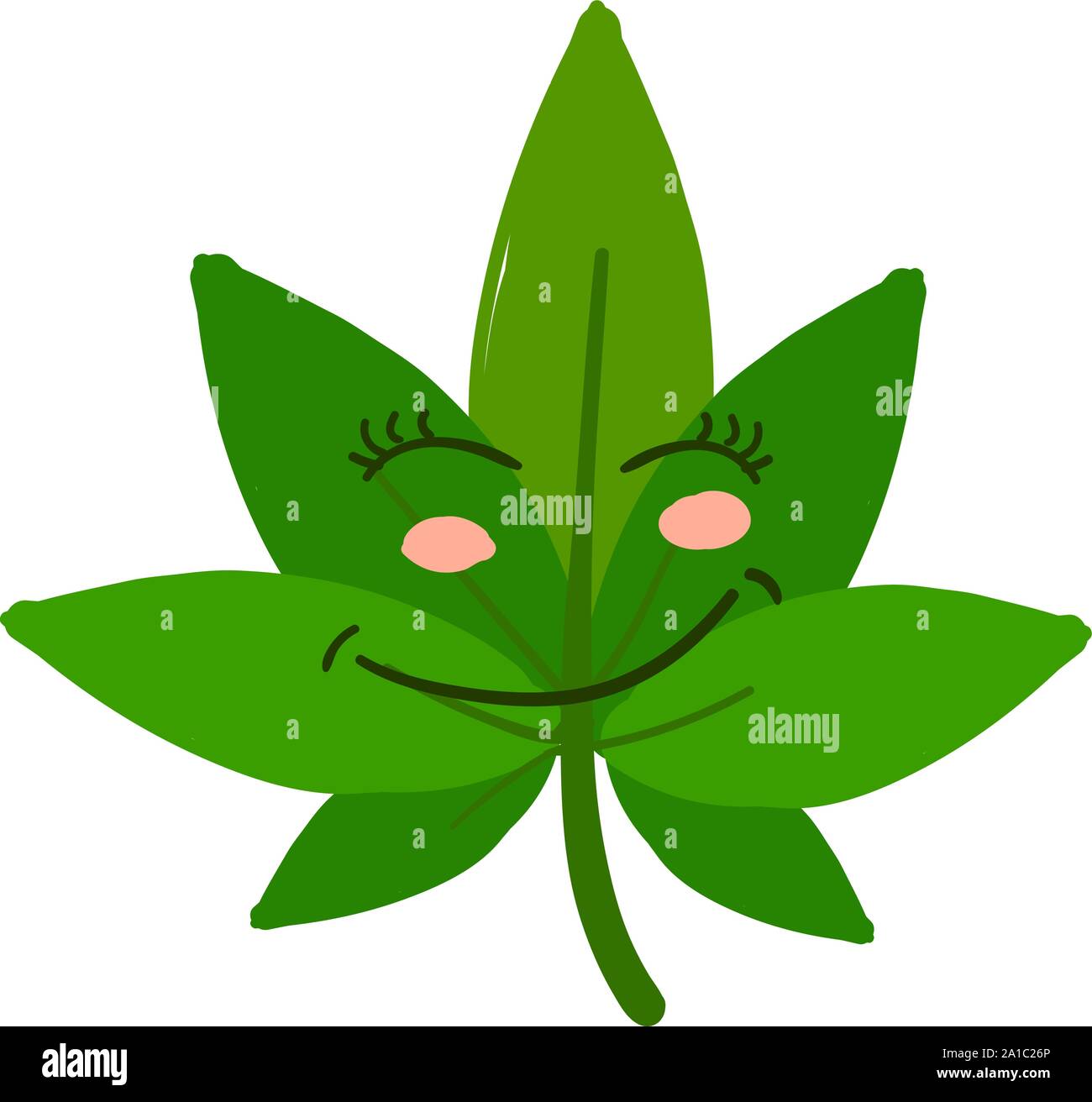 Happy marijuana, illustration, vector on white background Stock Vector ...