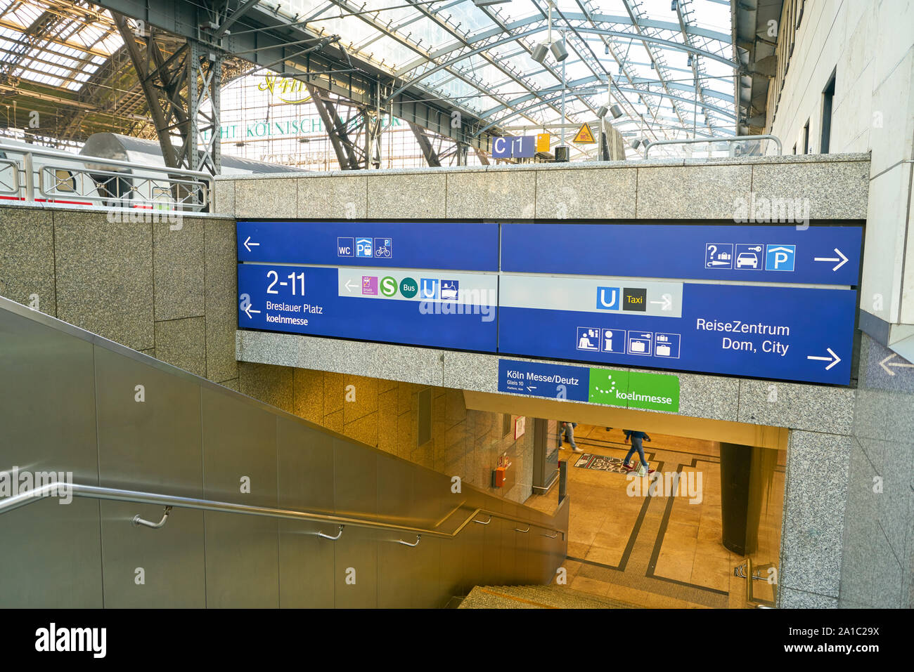 COLOGNE, GERMANY - CIRCA SEPTEMBER, 2018: information signs seen at ...