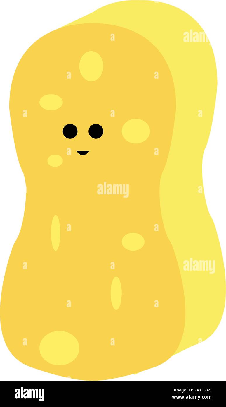 Yellow sponge, illustration, vector on white background Stock Vector ...